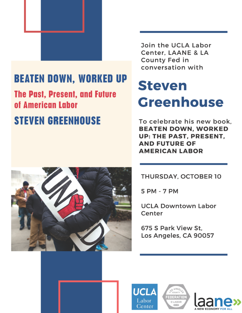 Book Talk with Steven Greenhouse - UCLA Labor Center
